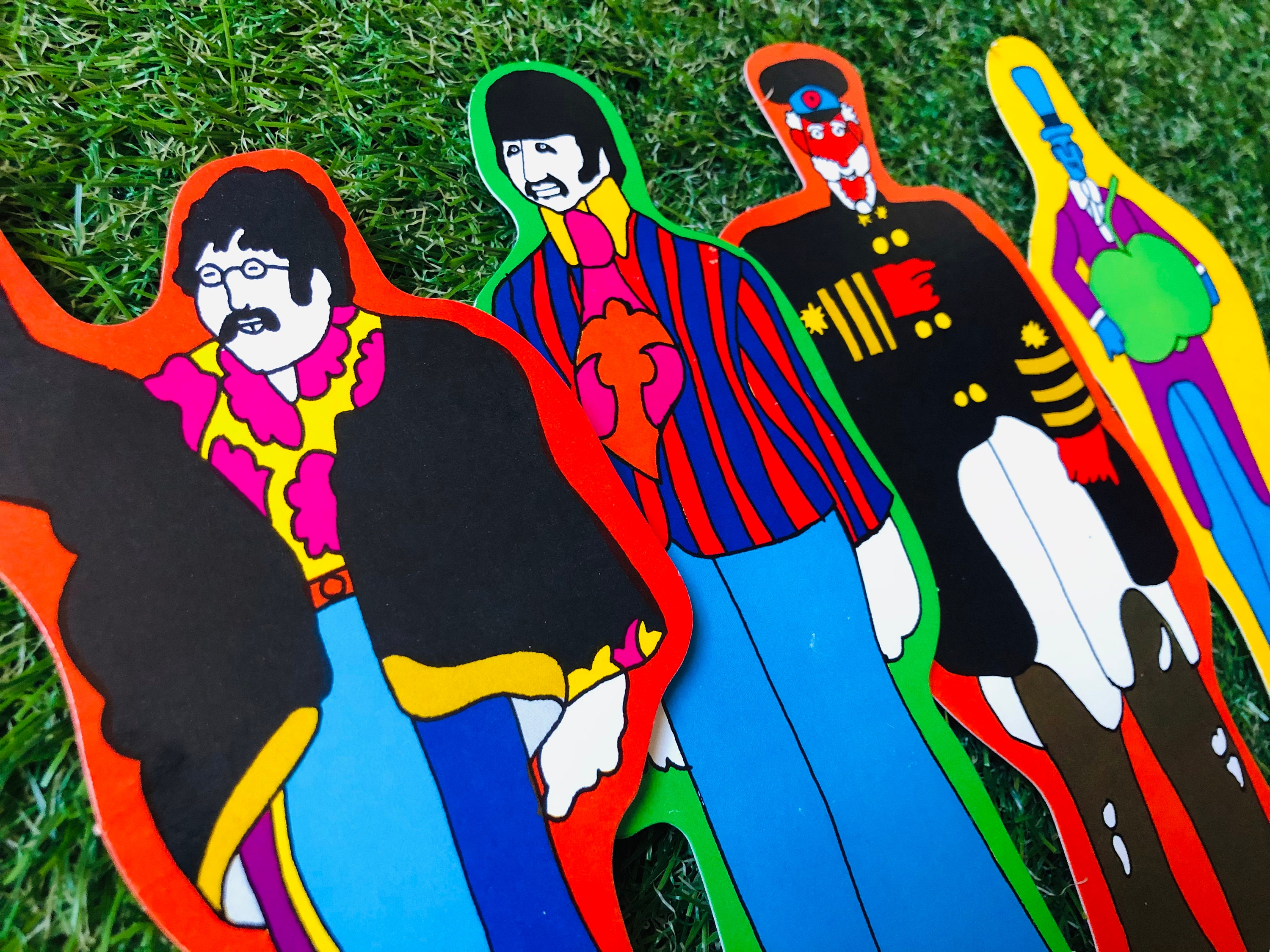 THE BEATLES 1968 Yellow Submarine Cardboard Cut Out Bookmarks, Set of ...