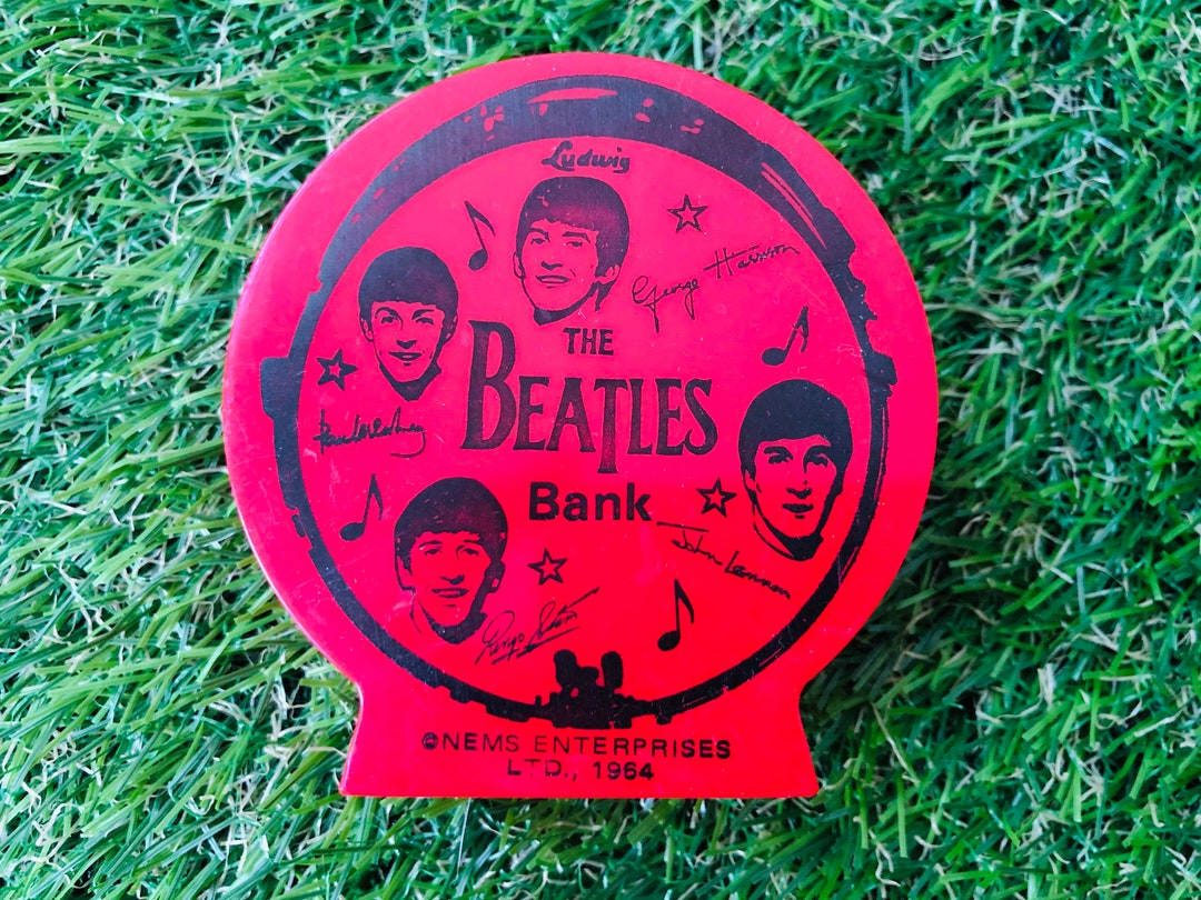 THE BEATLES 1964 Red Mini Plastic Coin Bank Nems Enterprises - Etsy