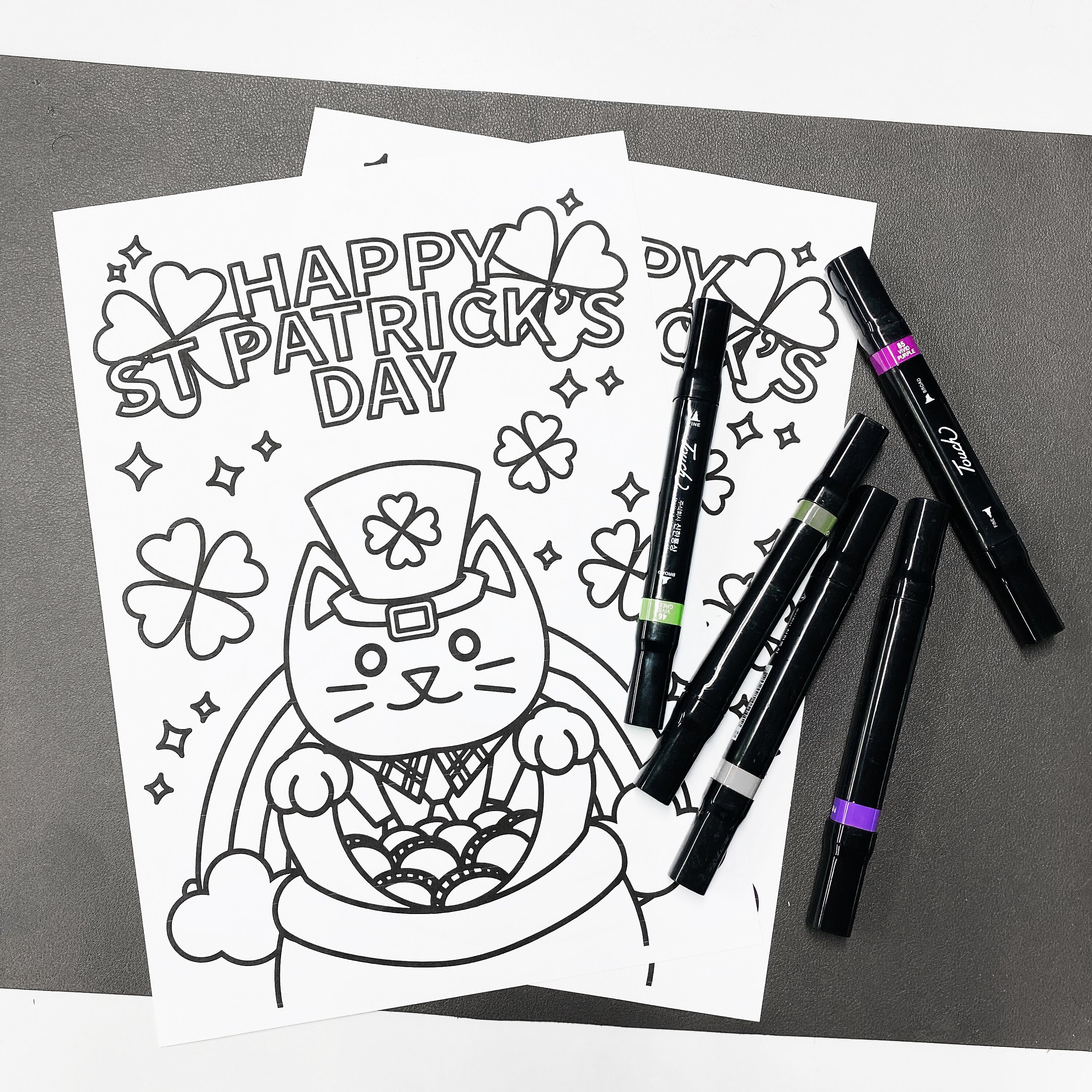 Printable Saint Patrick's Day Coloring Page, Rainbow, Pot of Gold ...