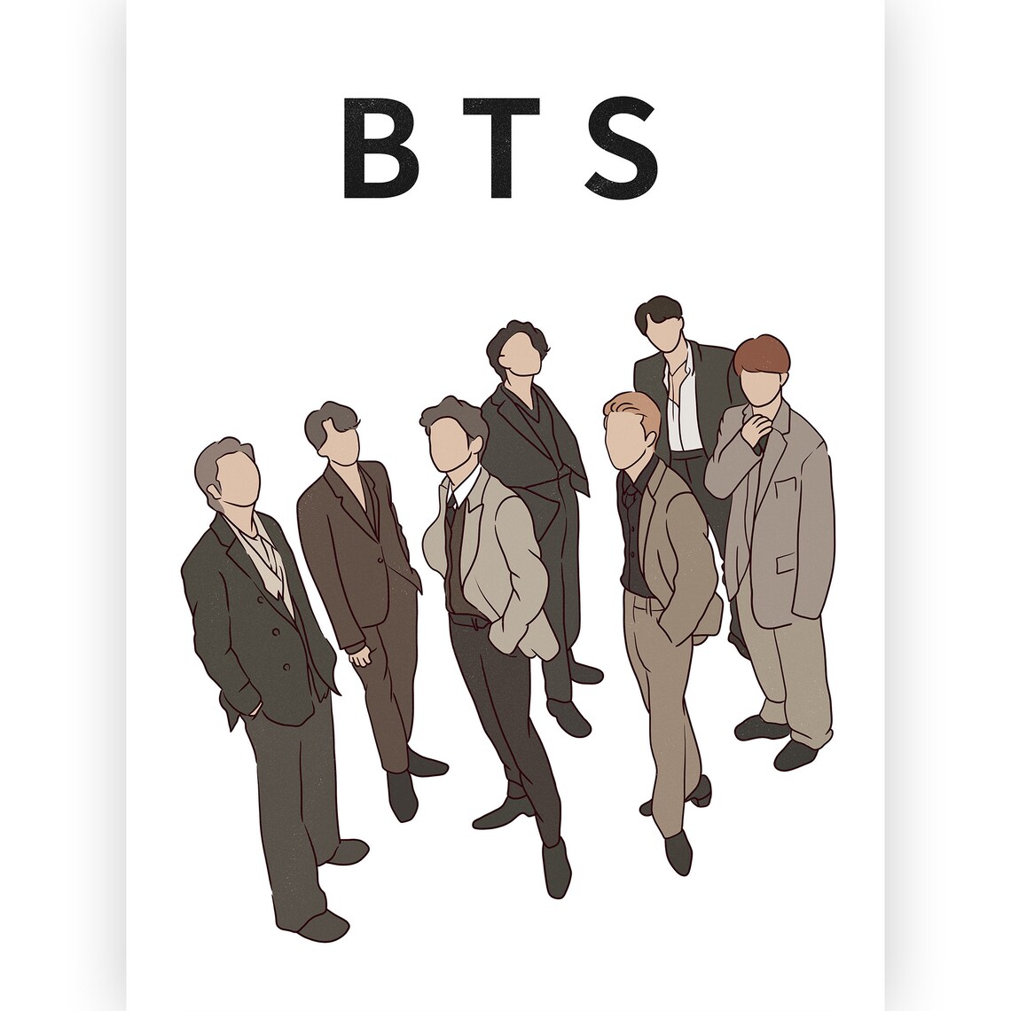 BTS Wall Art, BTS Poster, Bts Minimal Digital Print, Bts Digital ...