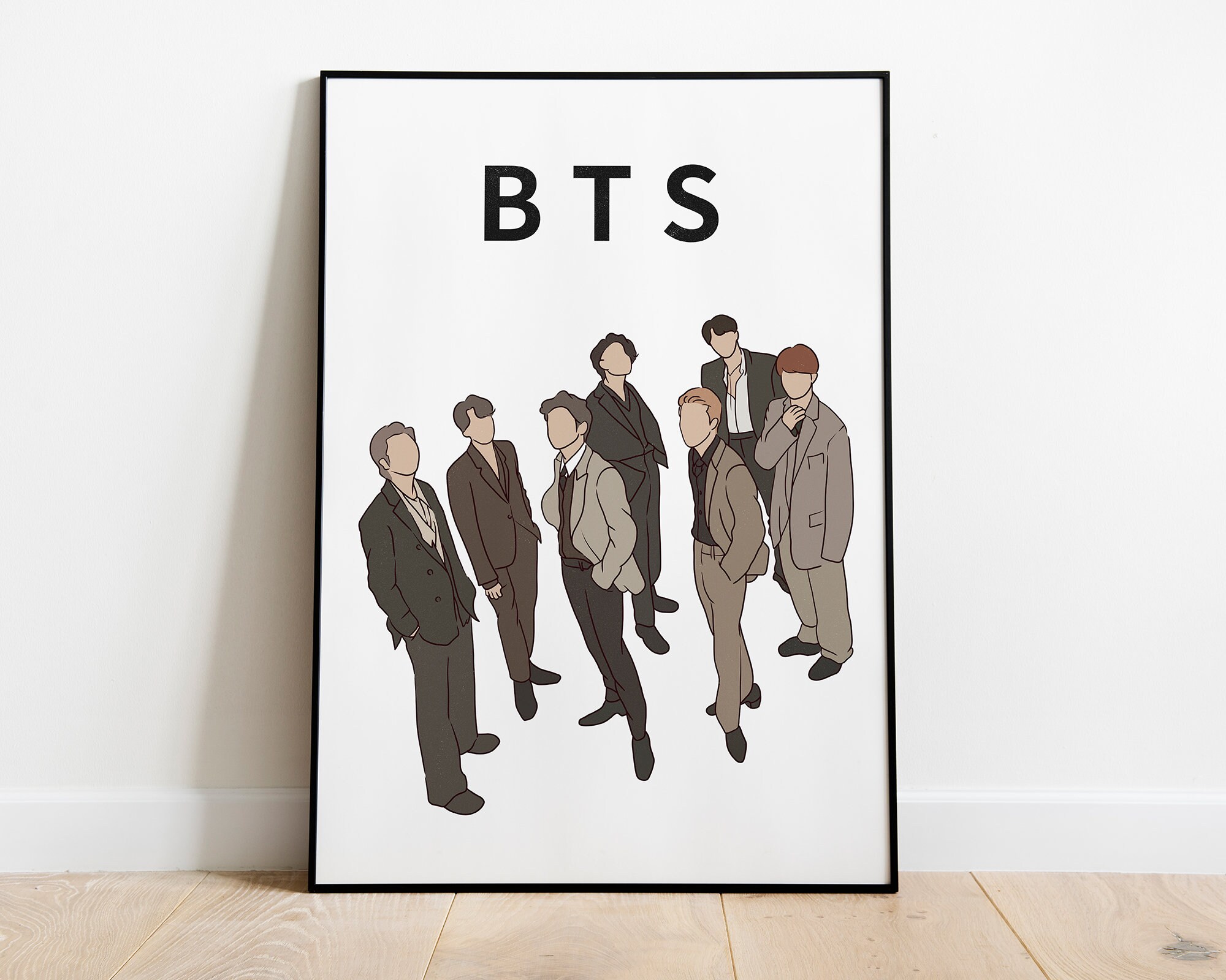 Bts Wall Art Bts Poster Bts Minimal Digital Print Bts Digital