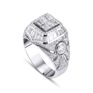 Unique Man Diamond Ring, 14K Solid Gold Men Diamond Ring, Boyfriend ...