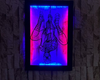 Spiderman Led Wall Art - Etsy