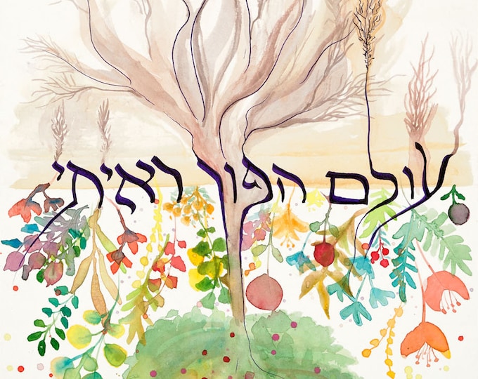Tree of Life Entire Book of Ruth Print or Giclee Jewish Wall Art Israel ...