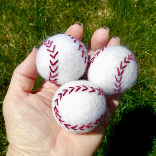 Felt Baseballs Set of 3 DIY Garland Baseball Theme Photo - Etsy