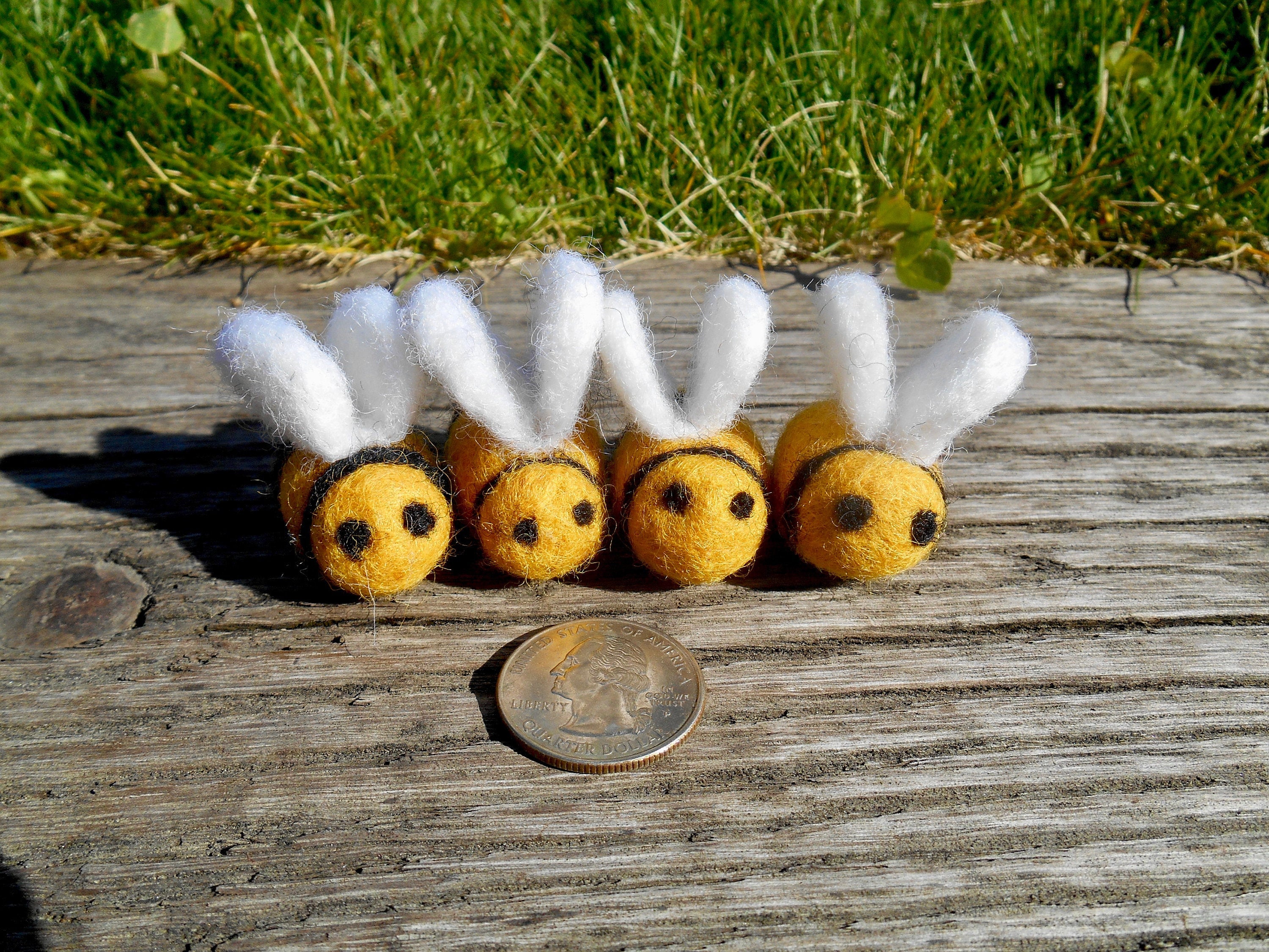 Felted Bees set of 5 Newborn Prop Felt Bees Bee Mine | Etsy