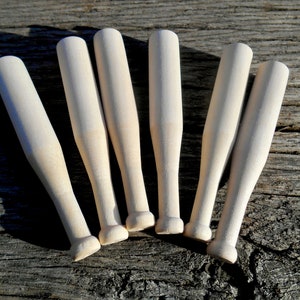Miniature Wood Baseball Bats, Newborn Bat Prop, Set of (6)- 4 Inch Mini ...