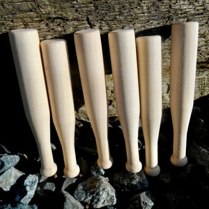 Miniature Wood Baseball Bats, Newborn Bat Prop, Set of (6)- 4 Inch Mini ...