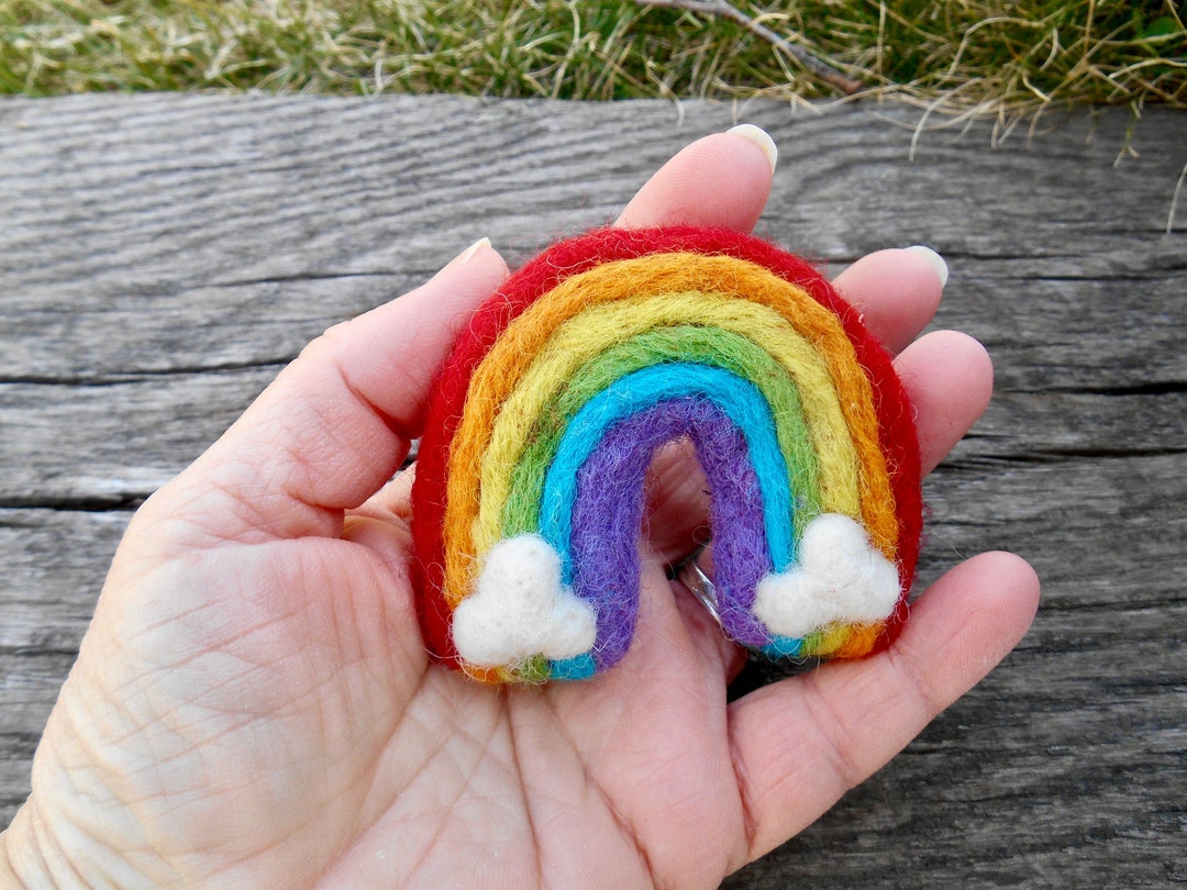 Felt Rainbow, Primary Colors Wool Rainbow, Montessori Sensory Wool ...
