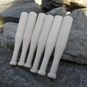 Miniature Wood Baseball Bats, Newborn Bat Prop, Set of (6)- 4 Inch Mini ...
