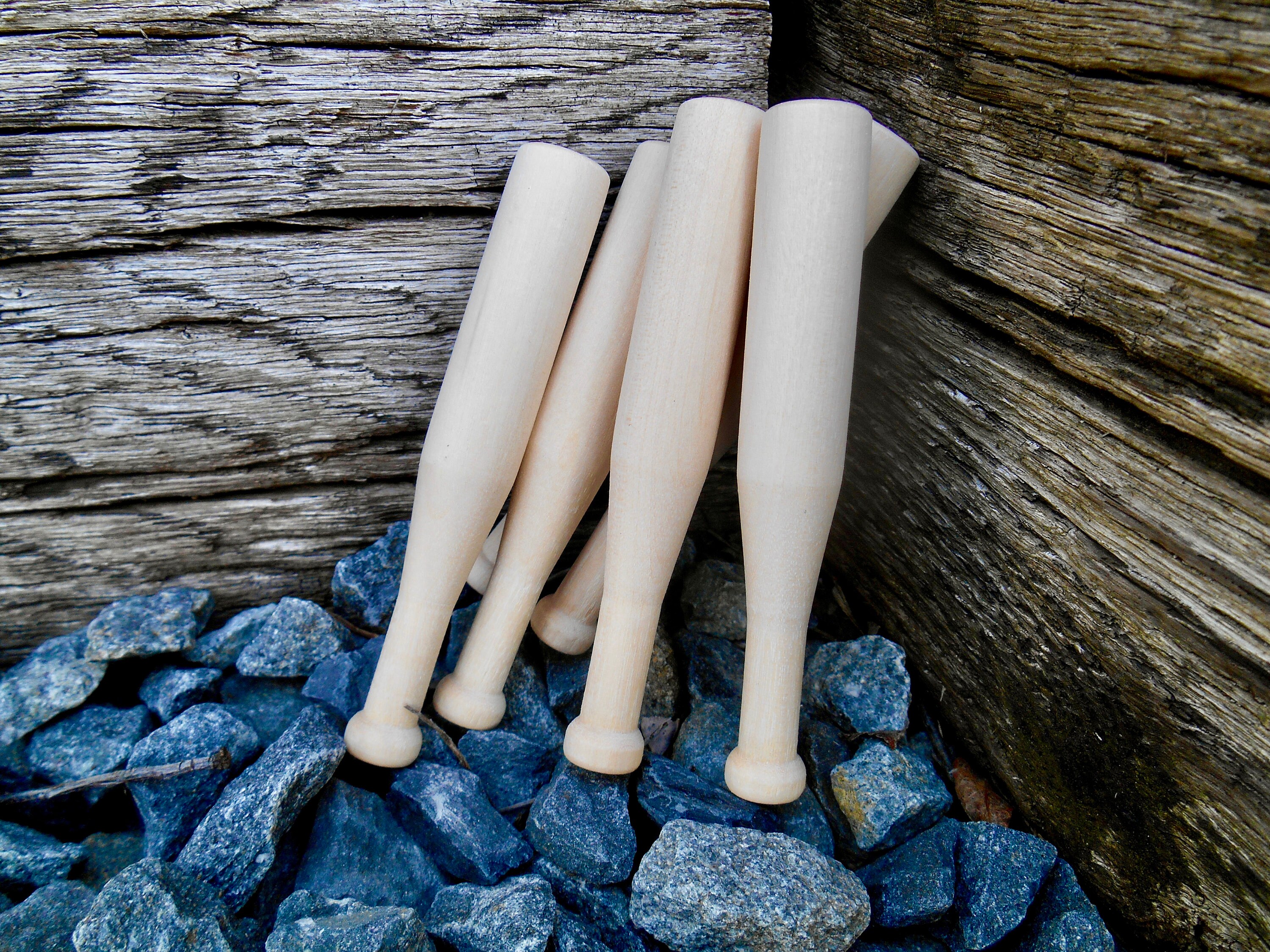 Miniature Wood Baseball Bats, Newborn Bat Prop, Set of (6)- 4 Inch Mini ...
