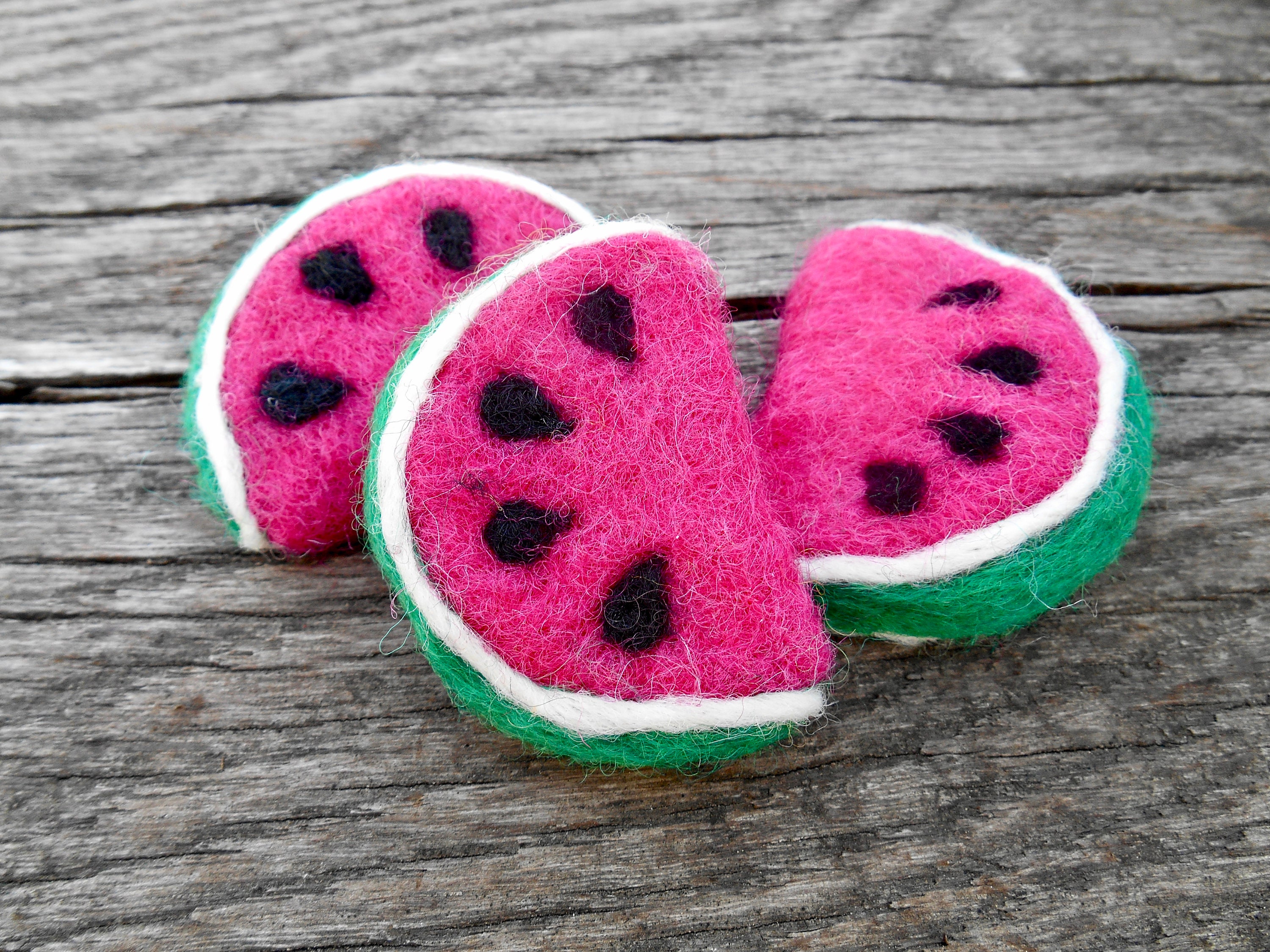 Felt Watermelon Slices Set of 3 Sensory Wool Watermelons - Etsy
