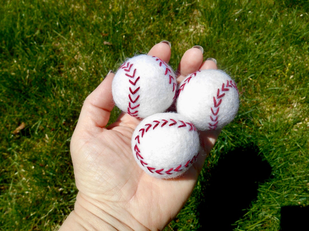 Felt Baseballs| Set of (3) | DIY Garland| Baseball Theme Photo Prop ...