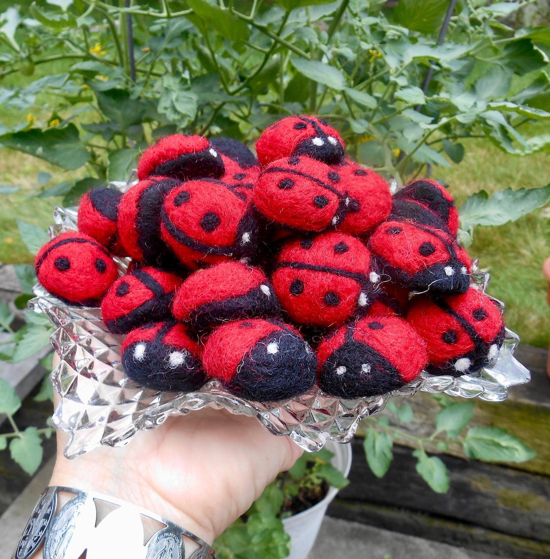 Felt Lady Bugs | Red Felt Lady Bugs | Wool Felt Lady Bugs| Lady Bird ...