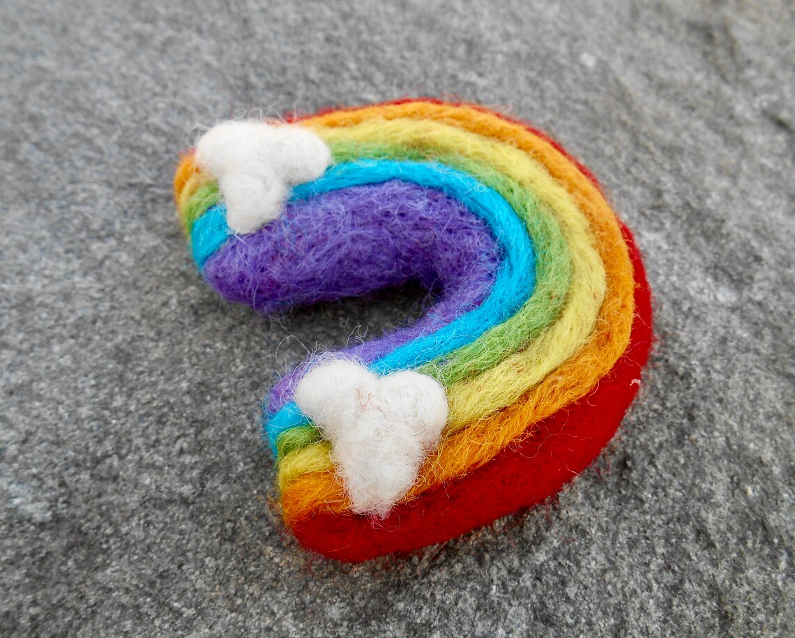 Felt Rainbow Primary Colors Wool Rainbow Montessori Sensory - Etsy
