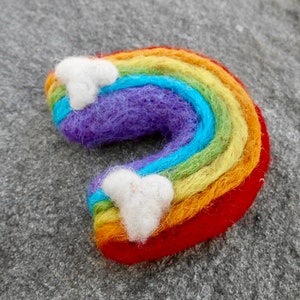 Felt Rainbow, Primary Colors Wool Rainbow, Montessori Sensory Wool ...