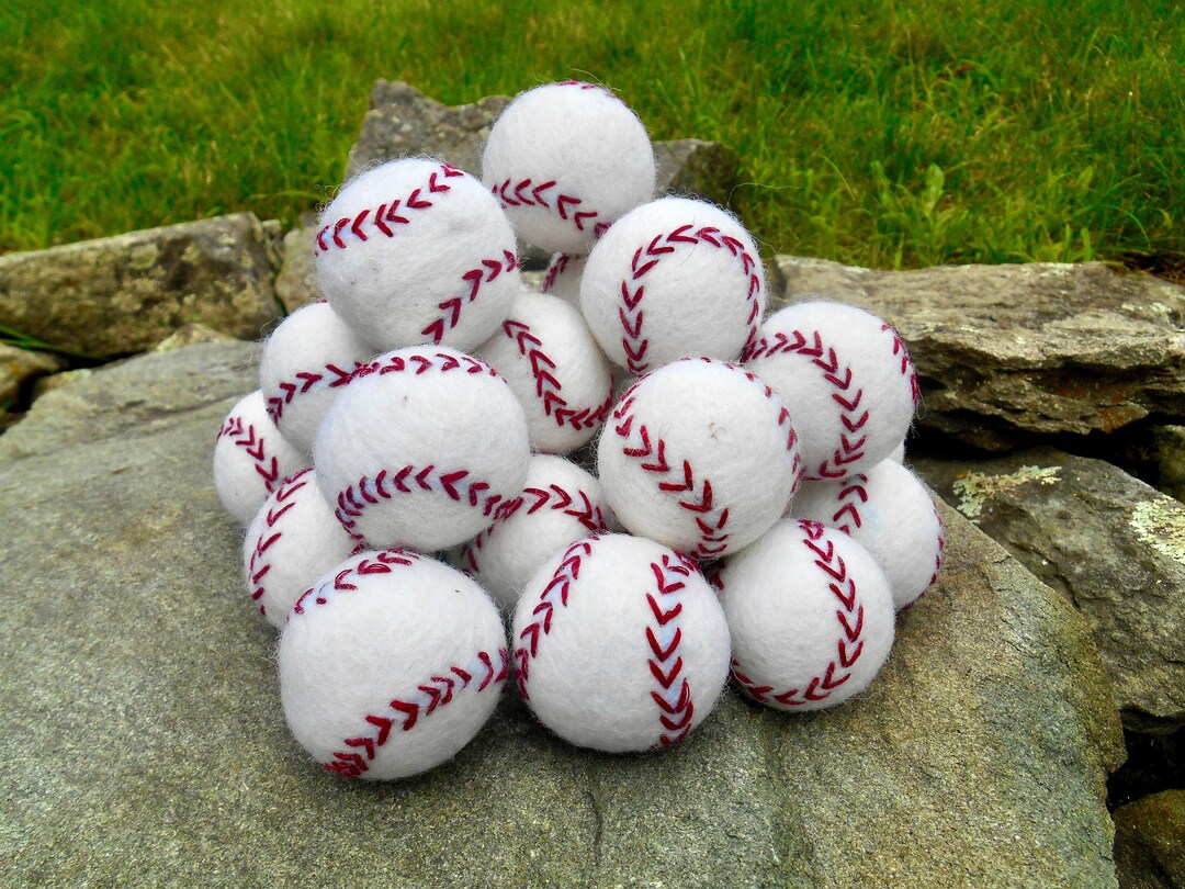 Felt Baseballs| Set of (3 or 5)| DIY Garland| Baseball Theme Photo Prop ...
