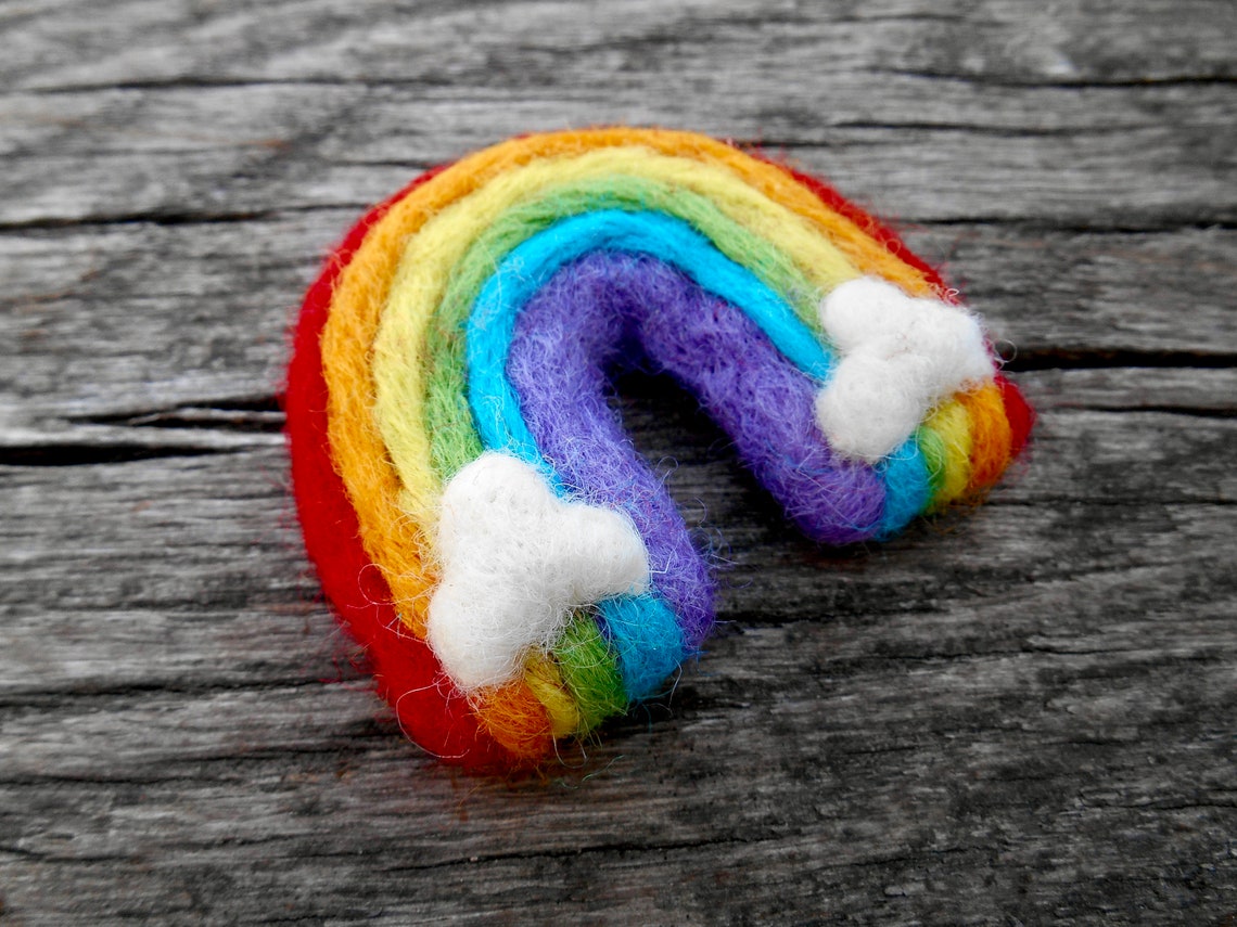 Felt Rainbow Primary Colors Wool Rainbow Montessori Sensory - Etsy