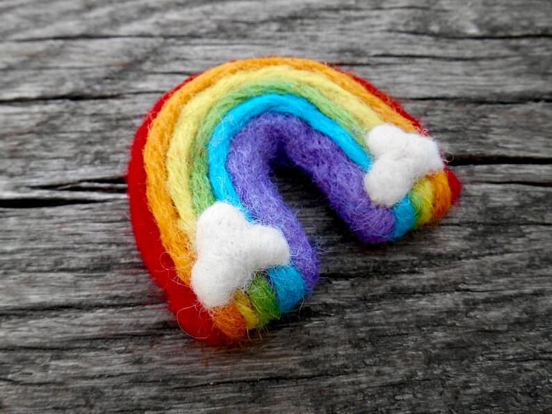 Felt Rainbow, Primary Colors Wool Rainbow, Montessori Sensory Wool ...