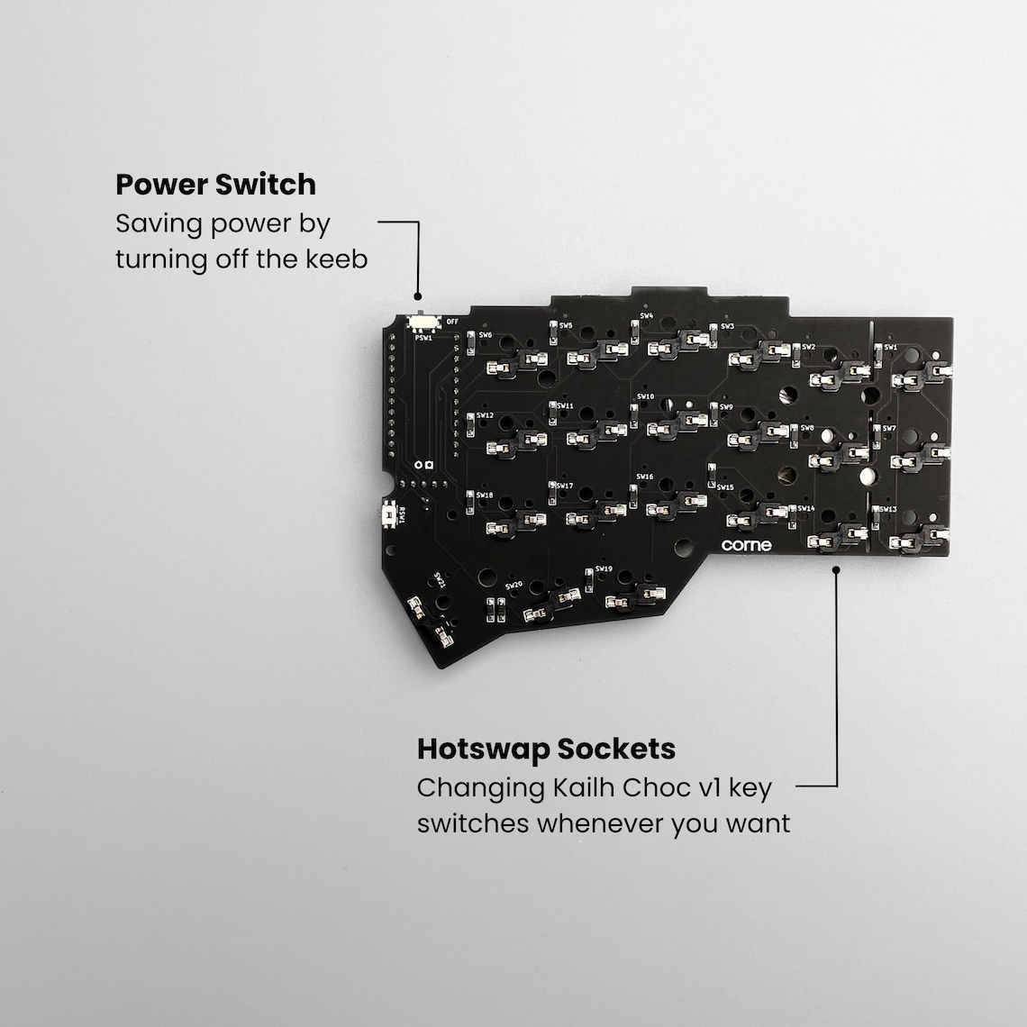 Pre-soldered Full Set Wireless Corne Keyboard – Corne Hotswappable ...