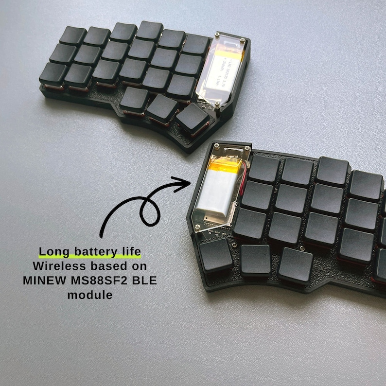 Pre-soldered Wireless Dao Choc BLE Keyboard Low Profile Hotswap Split ...