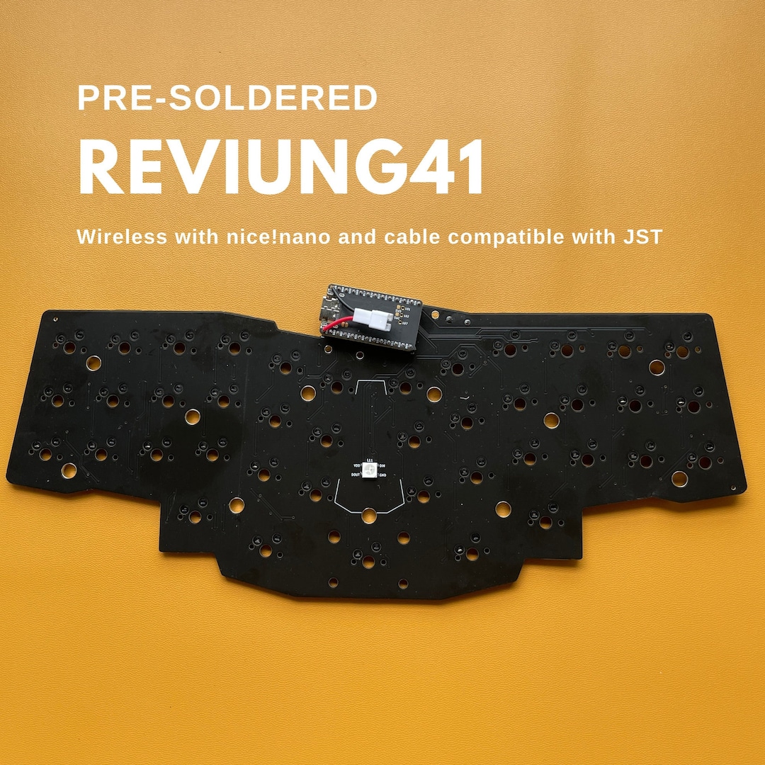 Presoldered REVIUNG41 Hotswap DIY Ergonomic Mechanical Keyboard PCB Kit (wireless Option ...