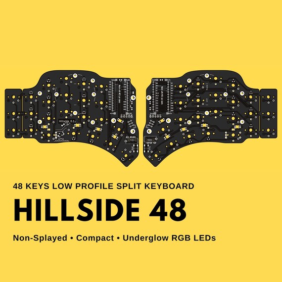Hillside 48 Low Profile Ergonomic Split Keyboard Kit Free - Etsy