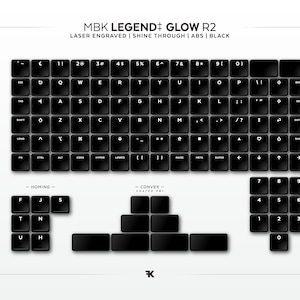 MBK Legend‡ Glow R2 Black / White Keycap Set With Keycap Puller - Etsy