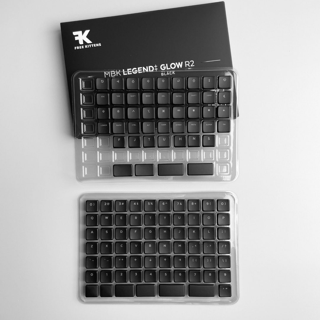 MBK Legend Glow R2 Black / White Keycap Set With Keycap - Etsy