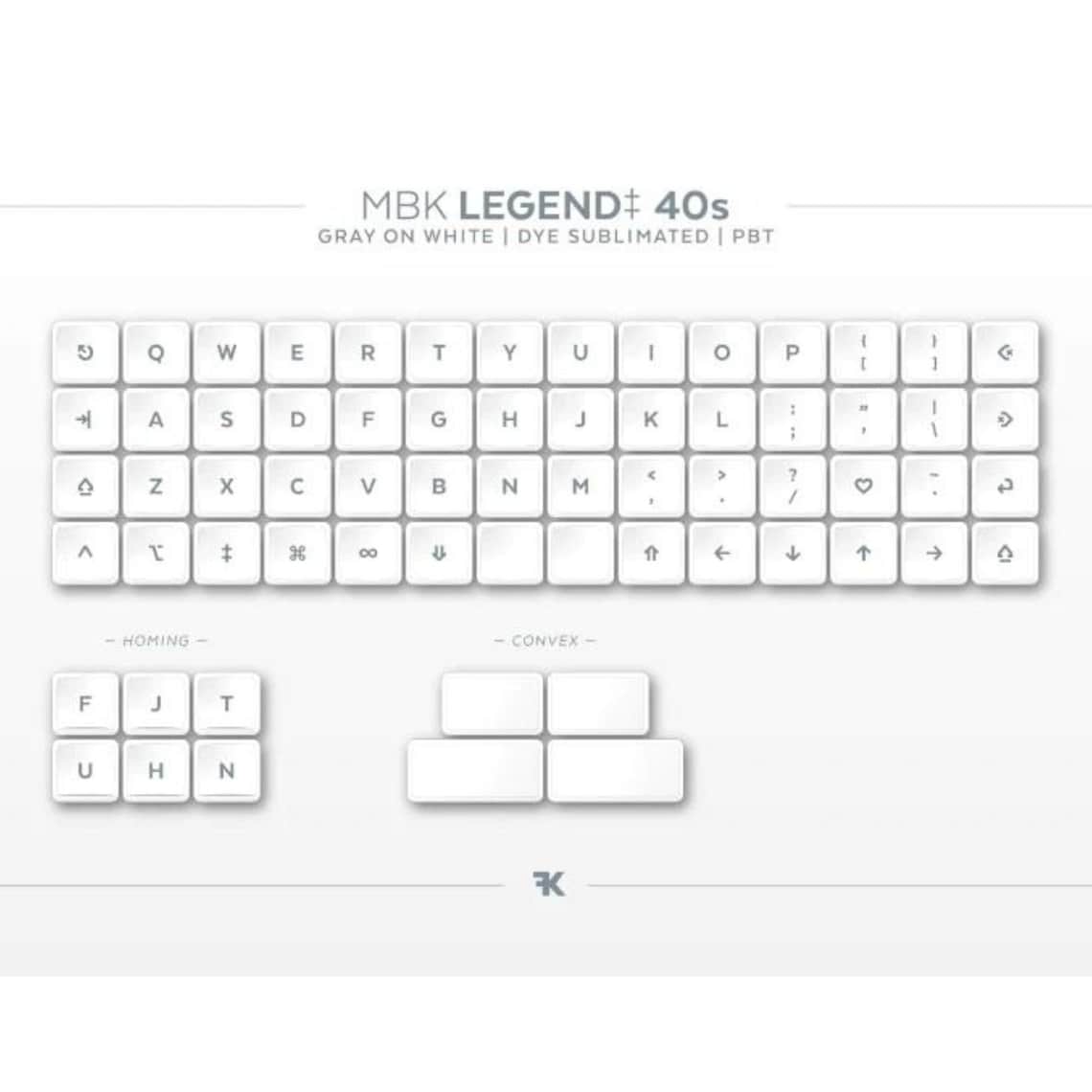 MBK Legend ‡ 40s Low Profile Choc Spacing Keycap Set With Keycap Puller ...