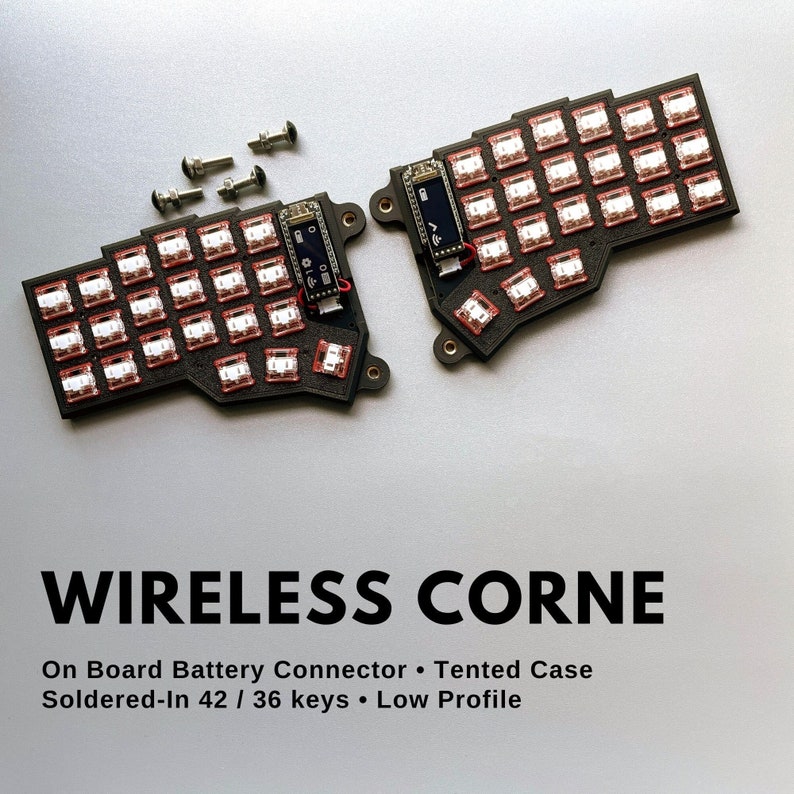 Pre-soldered Full Set Wireless Corne Keyboard Corne - Etsy