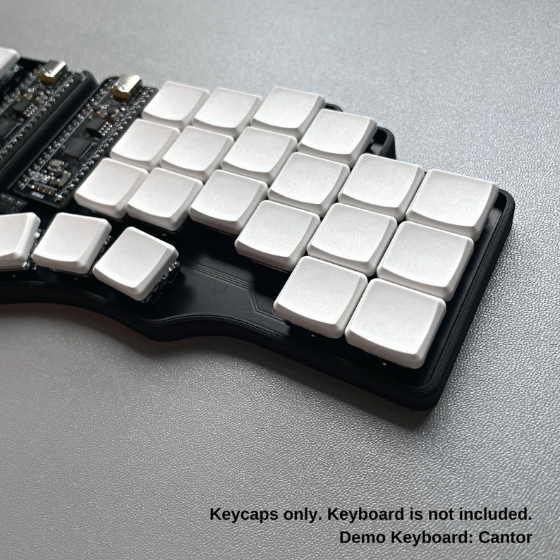 MBK PBT Blank Choc Low Profile Keycap Set for Choc / Chocolate Low Profile Switch (black / White ...