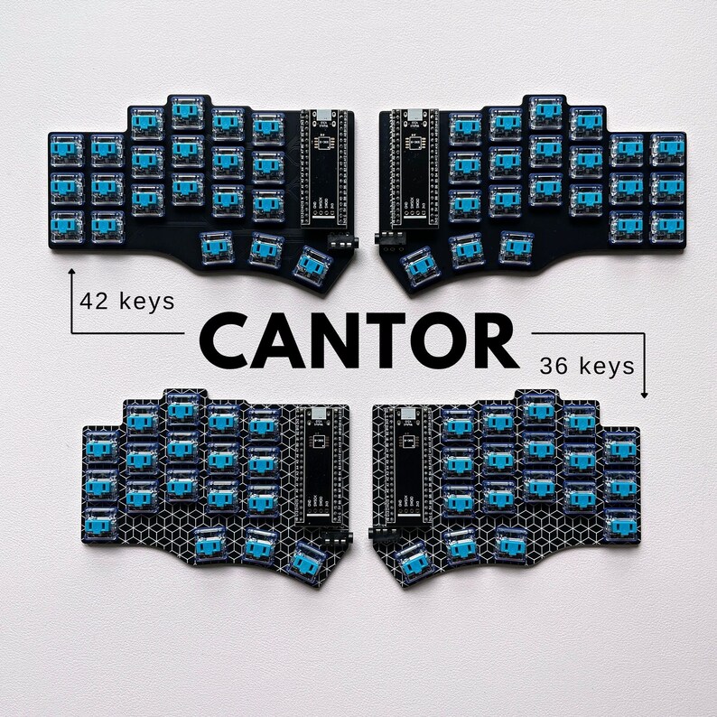 Pre-soldered Cantor 42 Keys Diodeless Choc / Chocolate Low Profile ...