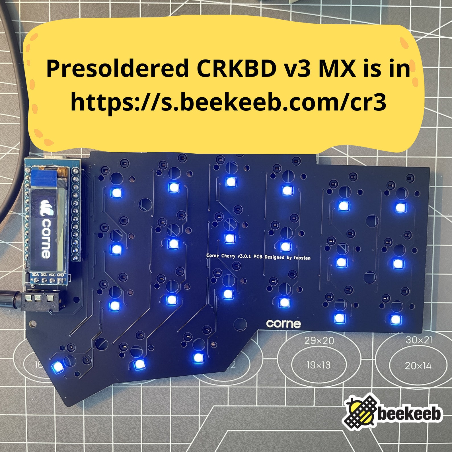Crkbd V3 corne Keyboard MX Hotswap DIY Mechanical Ergonomic - Etsy
