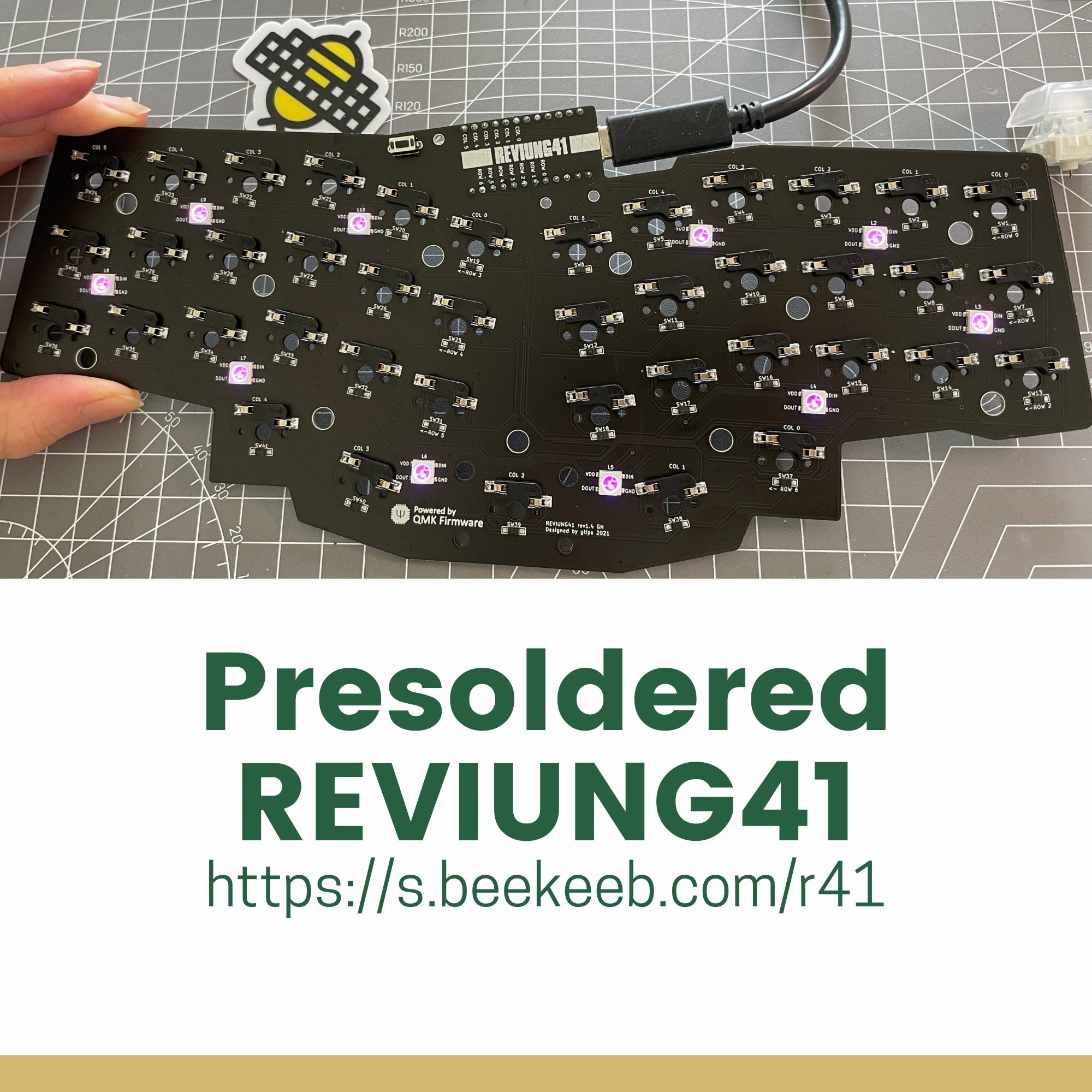 Reviung 41 / REVIUNG41 Hotswap DIY Ergonomic Mechanical Keyboard PCB ...