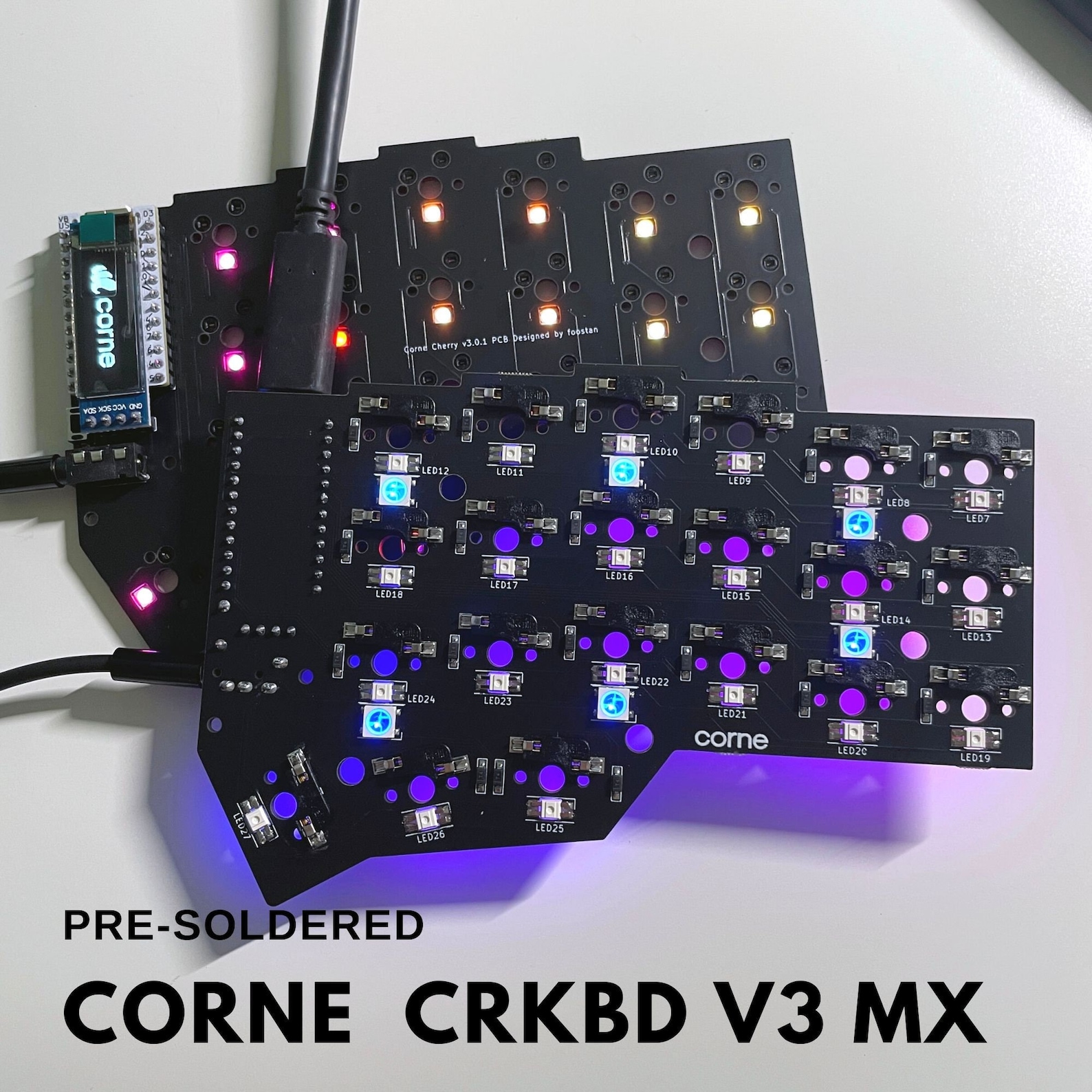 Pre-soldered Crkbd V3 MX (corne Keyboard) DIY Mechanical Ergonomic ...