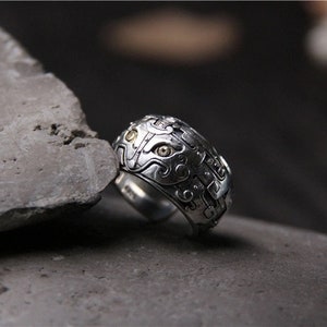 Sterling Silver Amulet Ring,totem Ring,silver Ring,ring,street Ring ...
