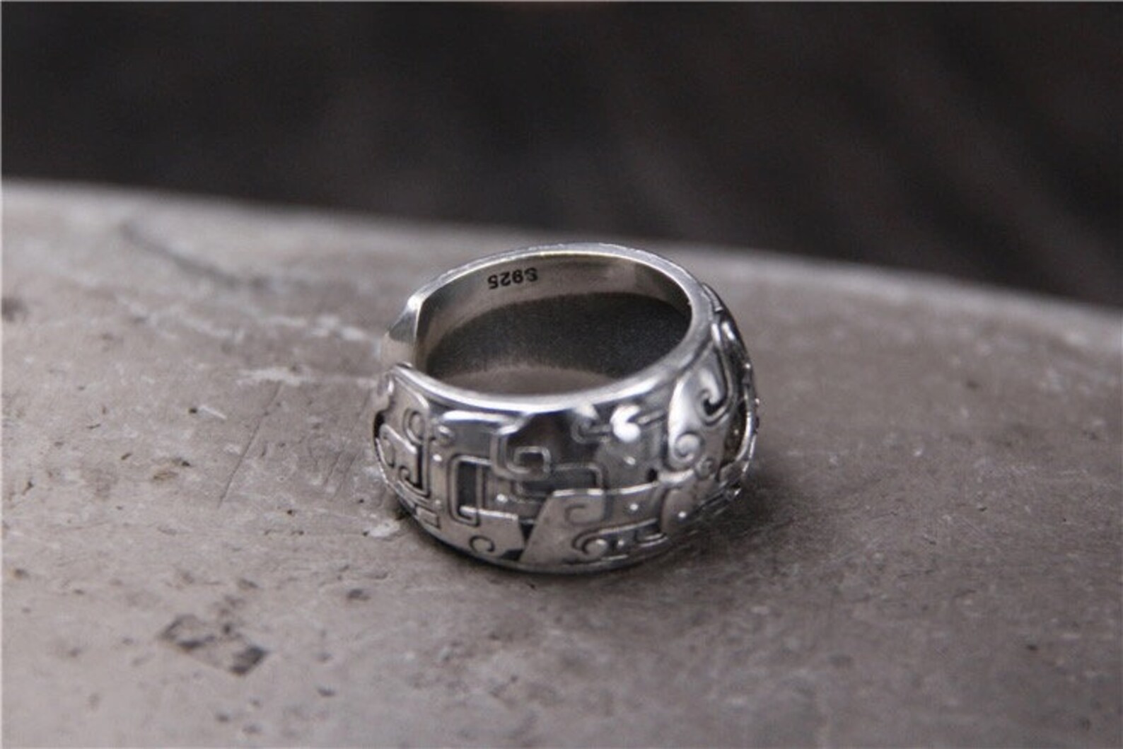 Sterling Silver Amulet Ringtotem Ringsilver Ringringstreet - Etsy