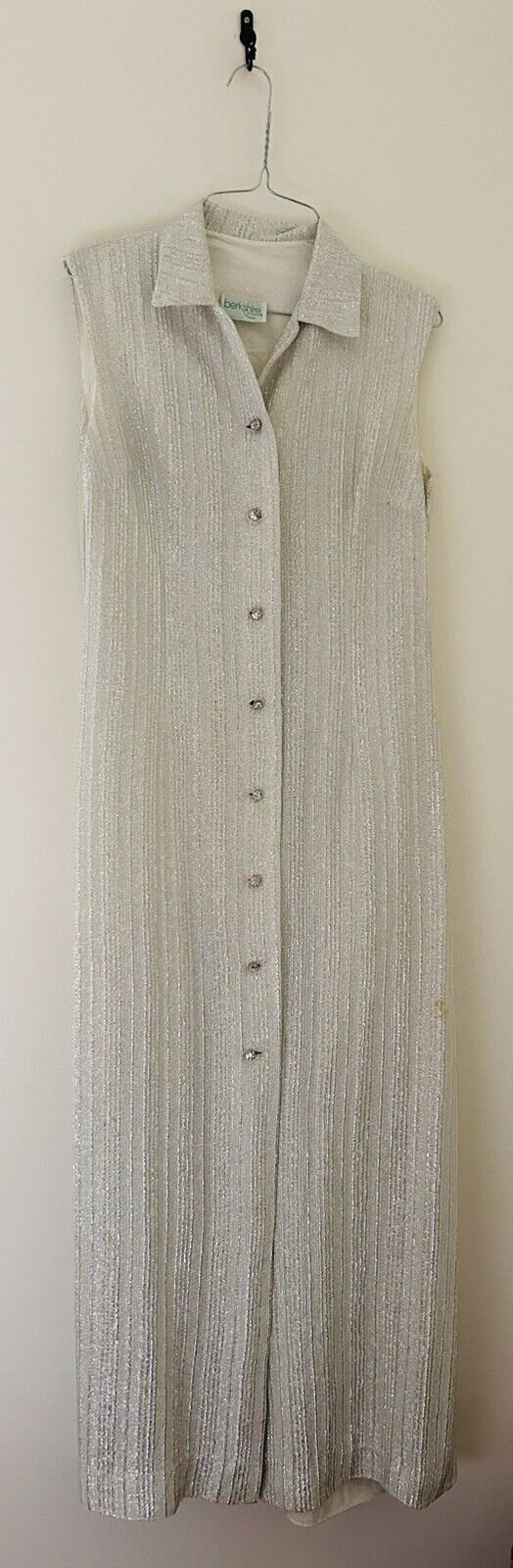 Vintage 60’s Berkshire by B-tween Sleeveless Tinsel Metallic Silver ...