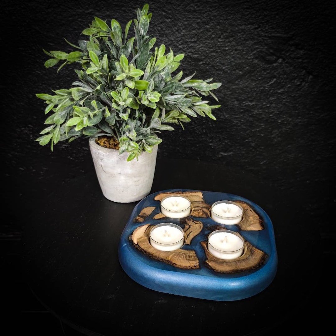 Epoxy Resin Tea Light Holder Decoration Candlestick - Etsy