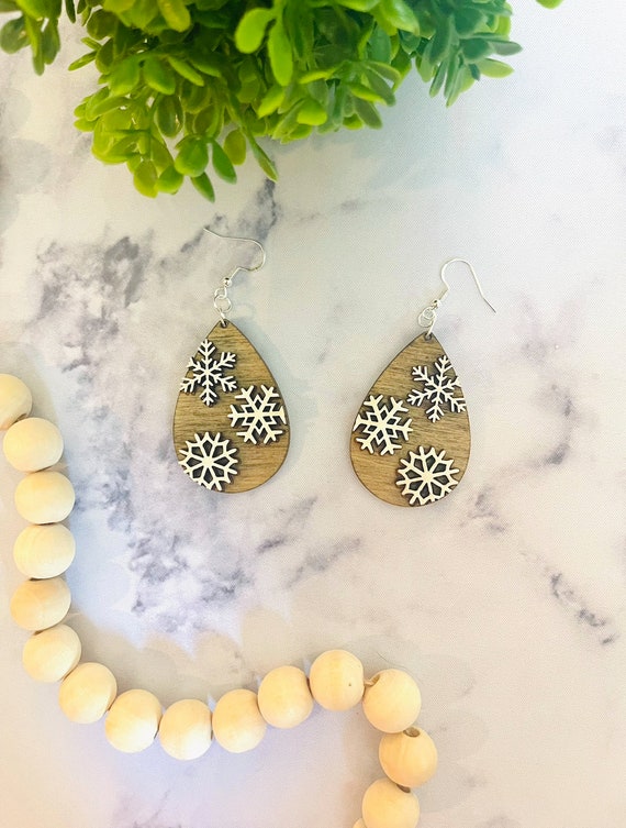 Snowflake Earring SVG Digital - Etsy