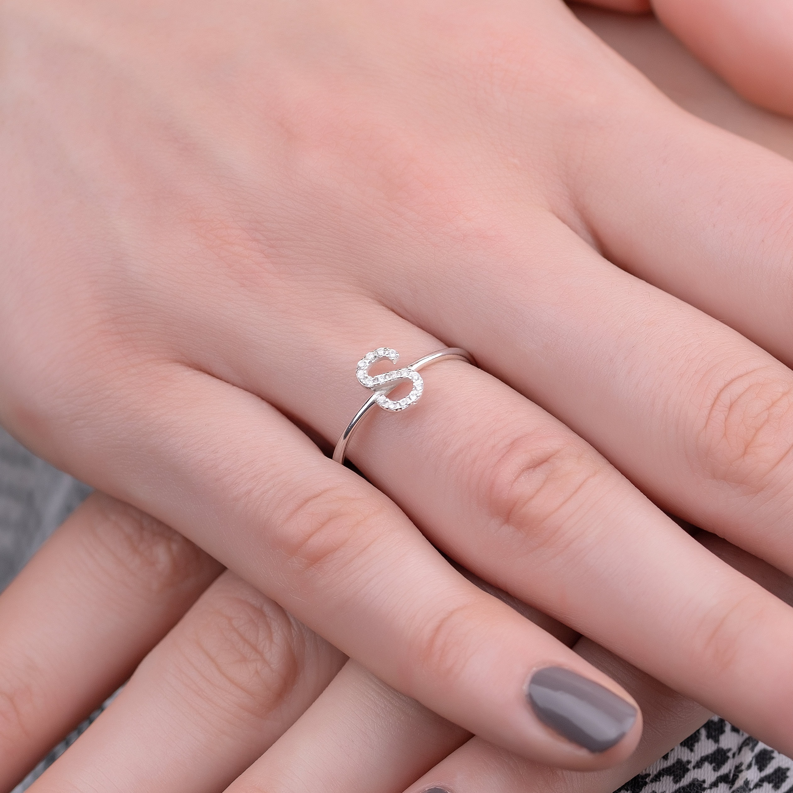 Dainty Initial Ring Custom Letter Ring in Sterling Silver | Etsy