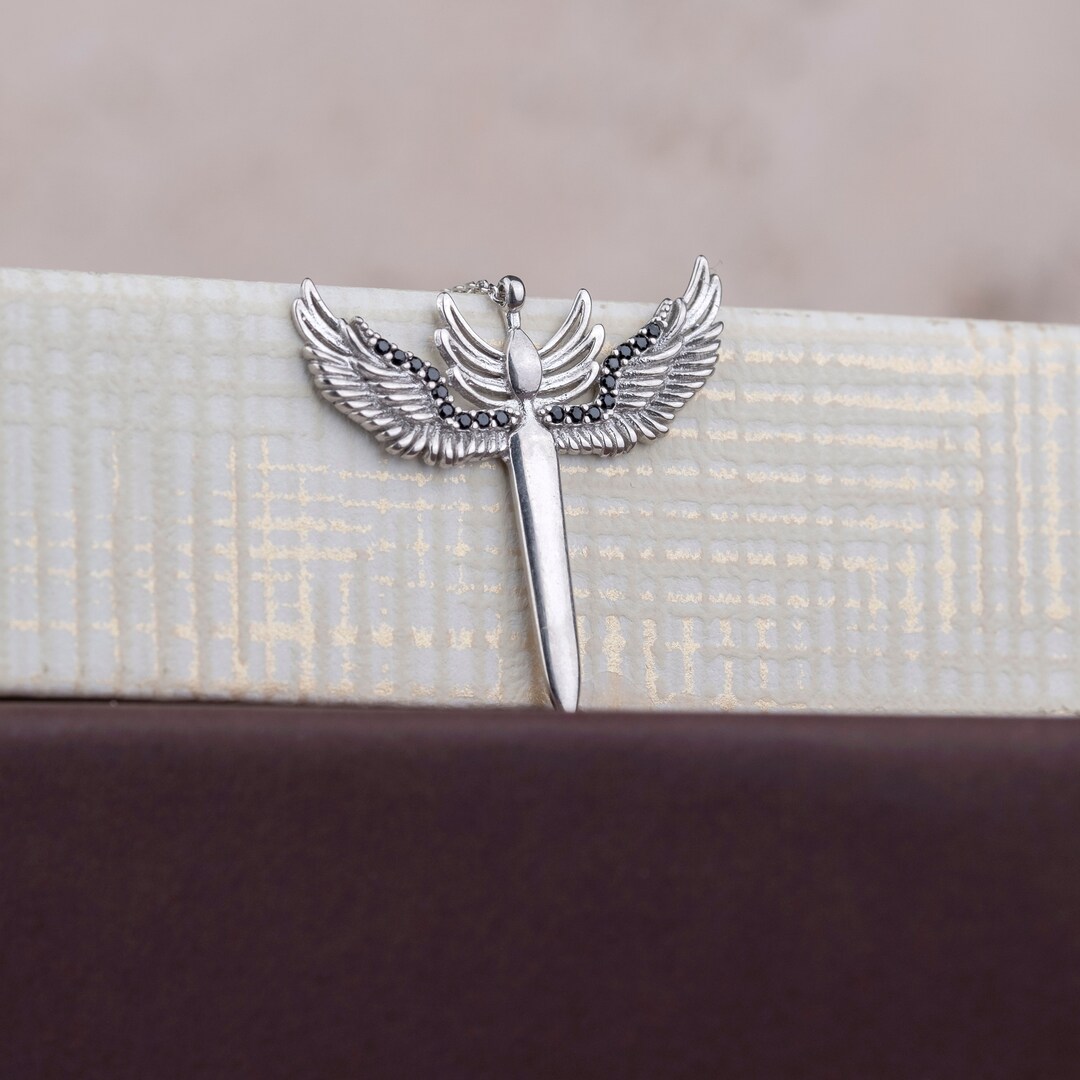 Guardian Archangel Michael Necklace • Rising Wings Sword Necklace ...