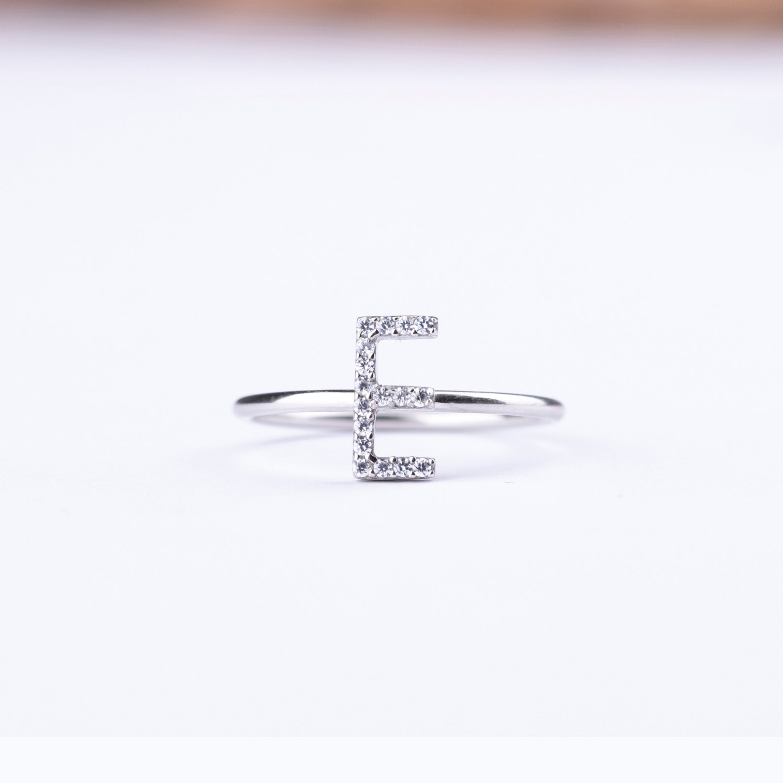 Dainty Initial Ring Custom Letter Ring in Sterling Silver - Etsy