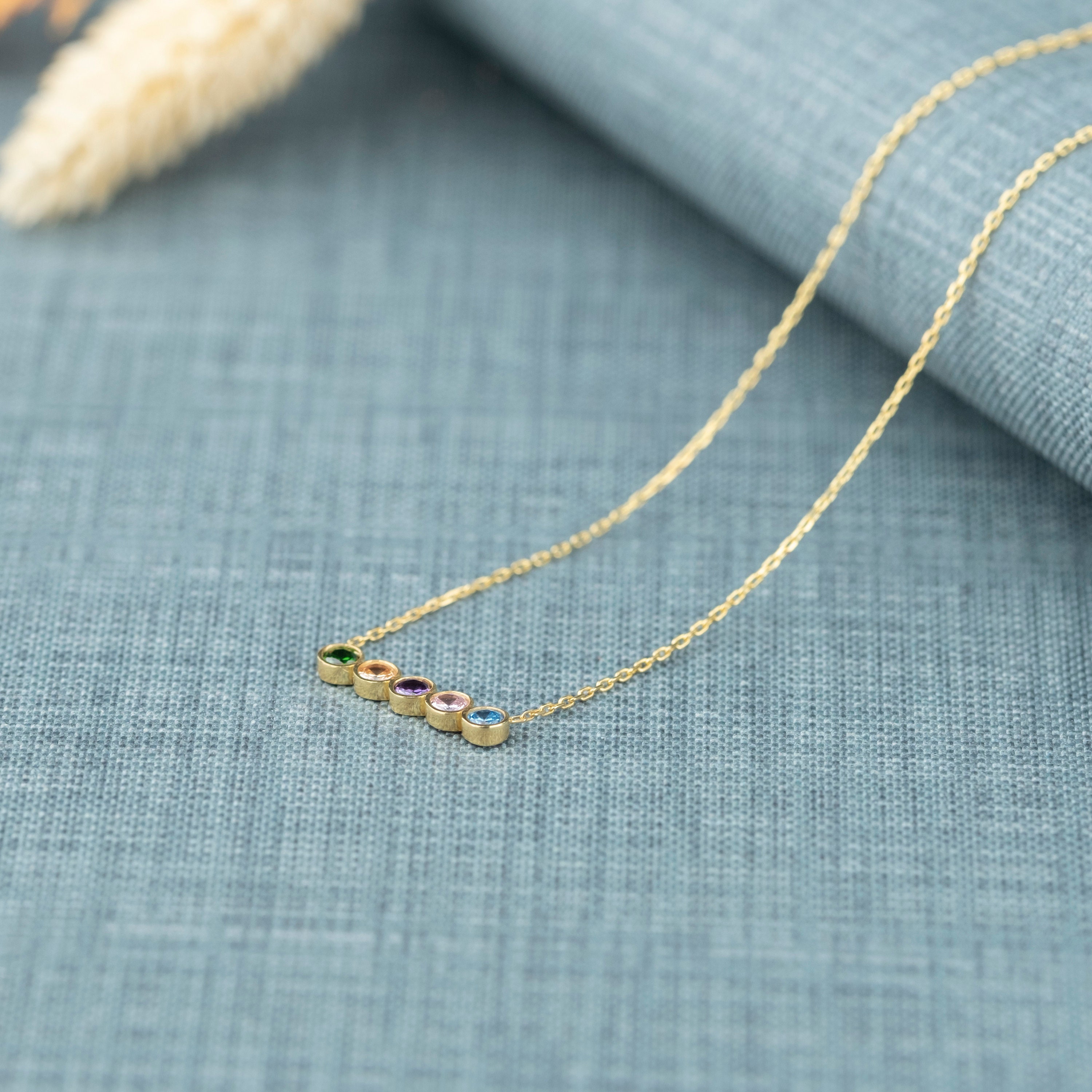 Geburtsstein Halskette Familie Geburtsstein Halskette | Etsy