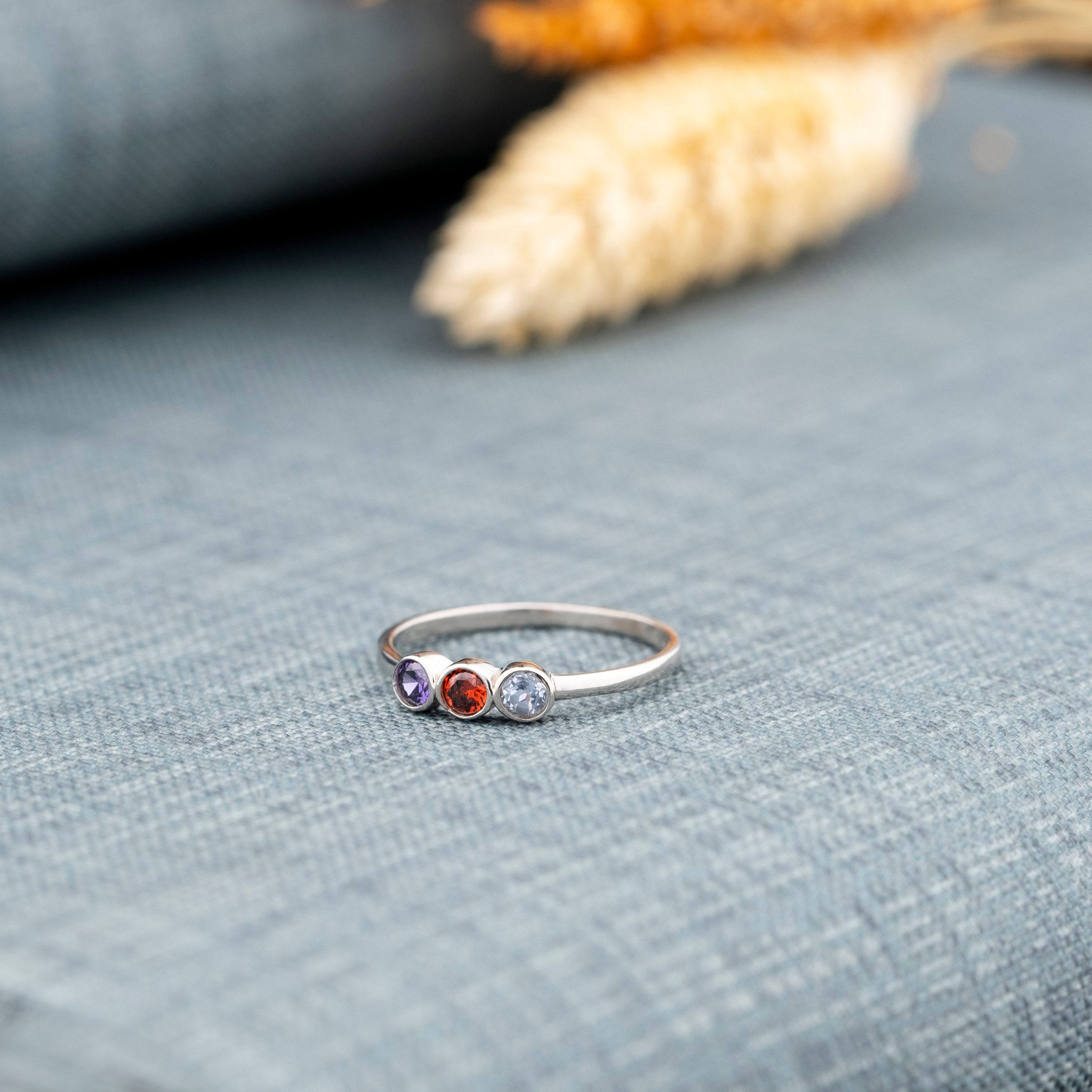 Dainty Birthstone Rings Birthstone Ring Custom | Etsy