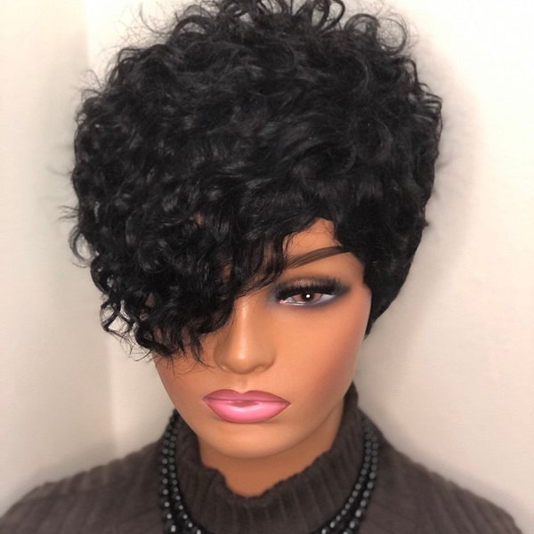 Short Curly Wigs for Black Women - Etsy