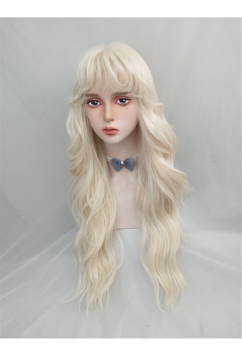 Creamy Golden Big Wave Curly Wig Long Curly Wig Fluffy Wig | Etsy