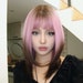 Y2K Pink Black Gradient Short Straight Wig, Sweet Pink Gradient ...