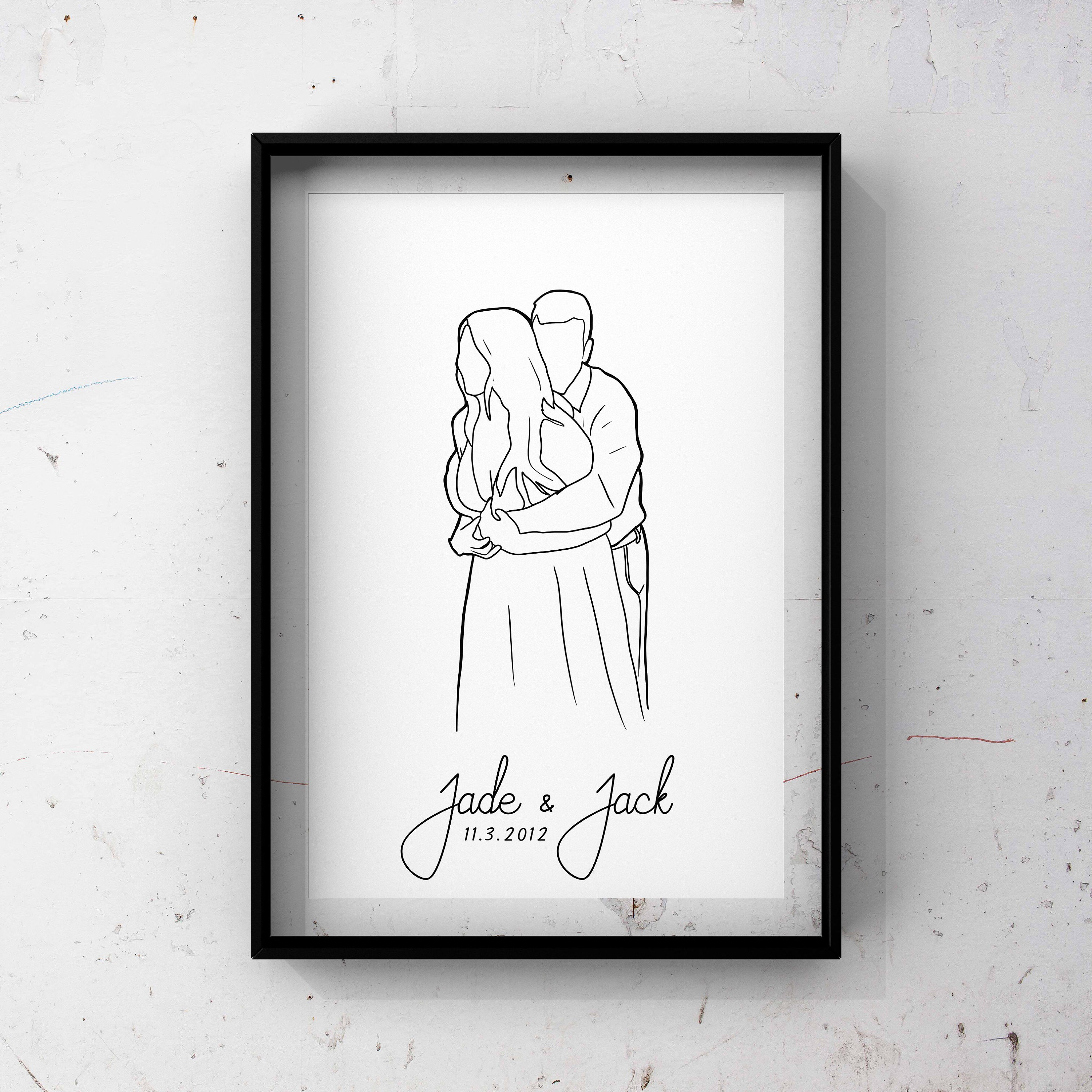 CUSTOM LINE DRAWING Custom Illustration Line Art Drawing | Etsy